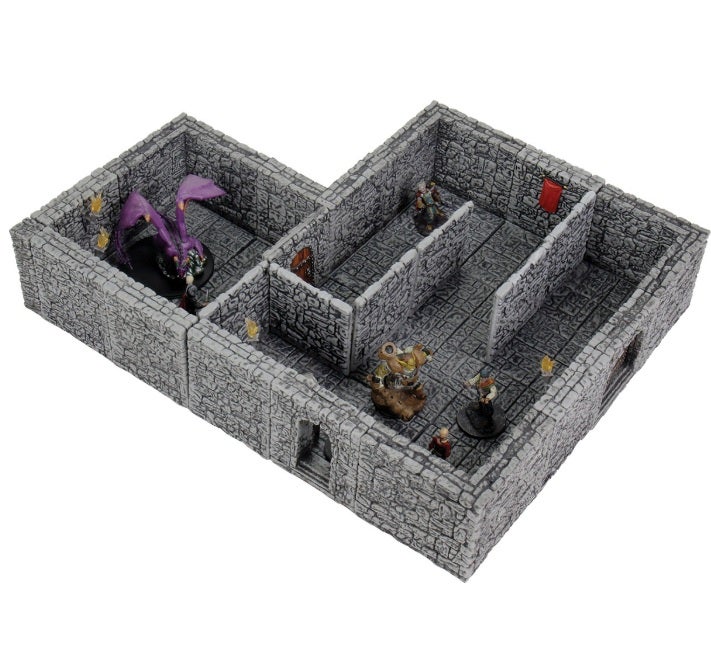 Warlock Tiles: Dungeon Tiles II Full Height Stone Walls | Goldmine Games